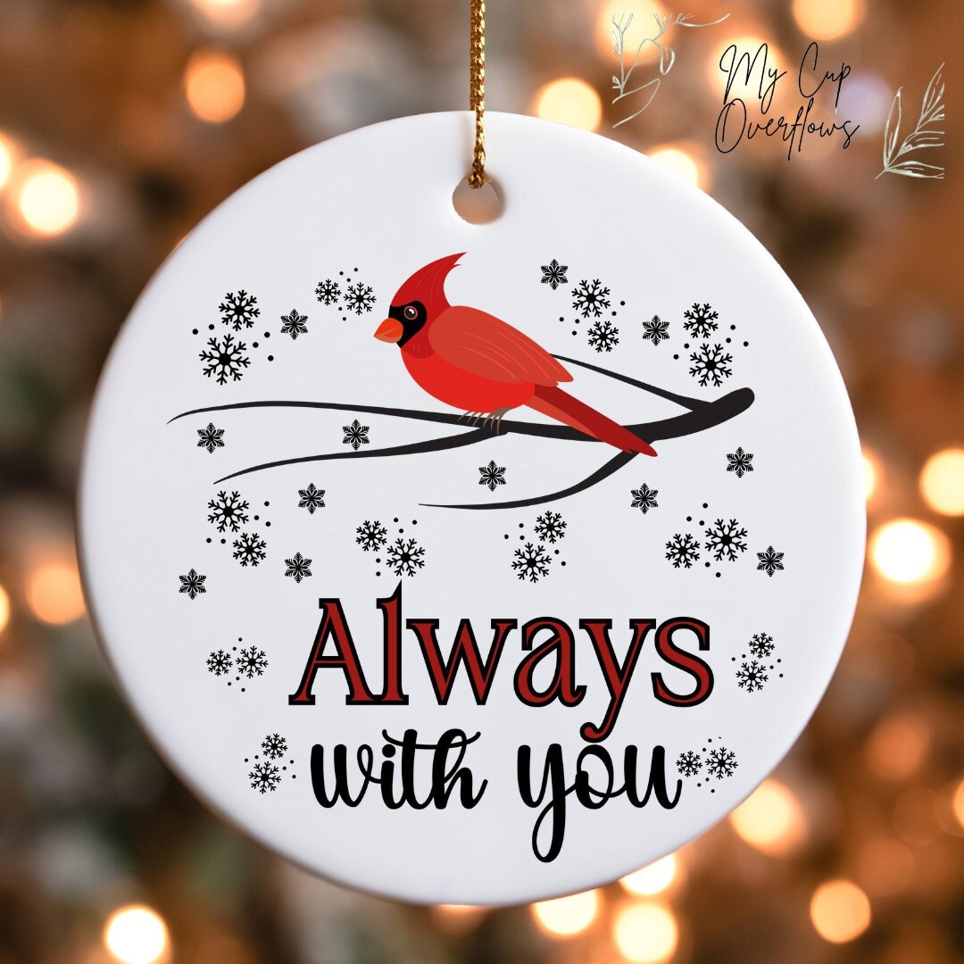 Cardinal Memorial Ornament PNG Bundle of 3 Designs, Always With You ...