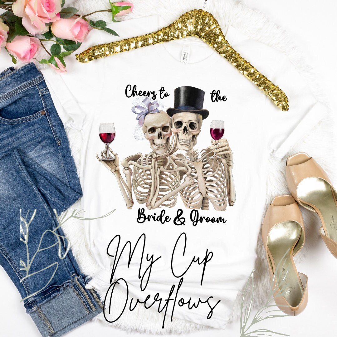 Cheers to the Bride and Groom Sublimation Wedding Goth Skull Skeleton ...