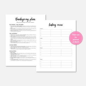 Printable Holiday Planner, Includes Thanksgiving Christmas Menus ...