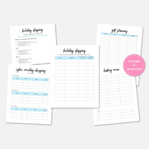 Printable Holiday Planner, Includes Thanksgiving Christmas Menus ...