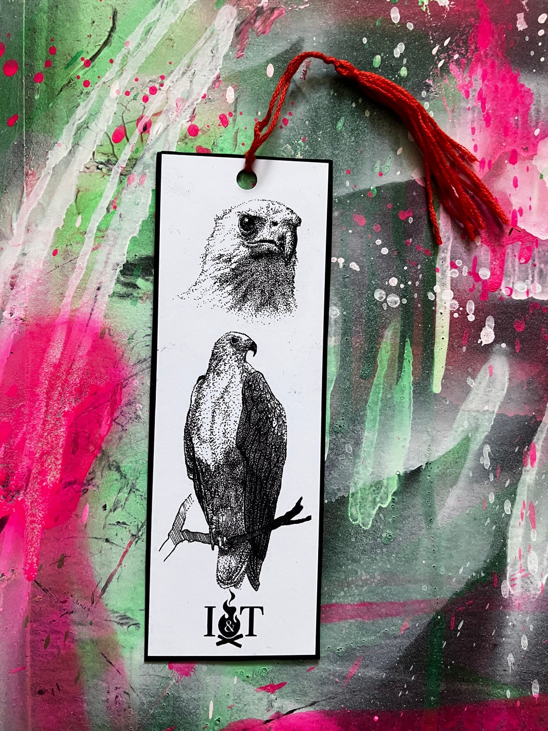 African Fish Eagle Pointillism Bookmark - Etsy