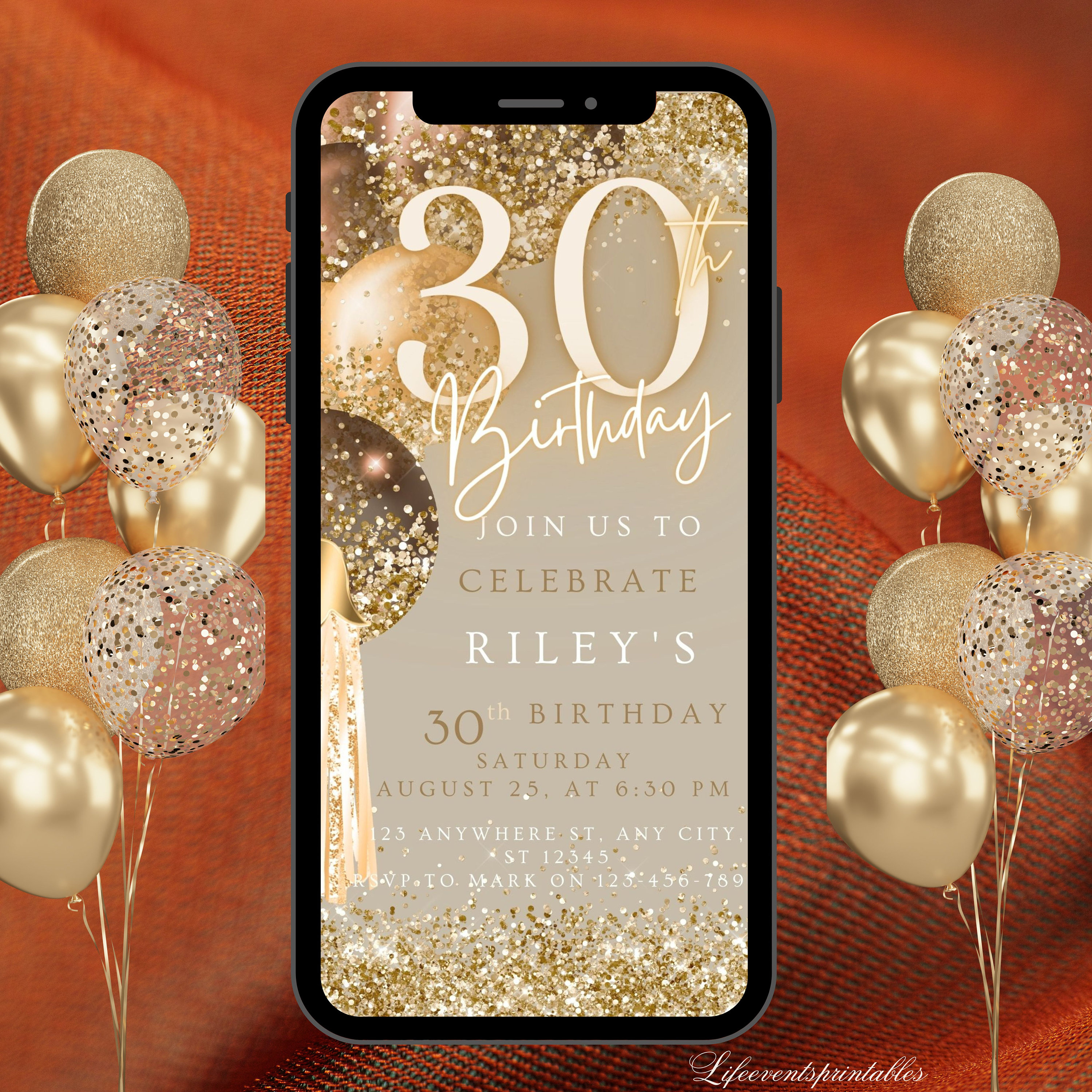 Thirty Birthday Invitation, 30th Birthday Invite, Thirtieth E-invite ...