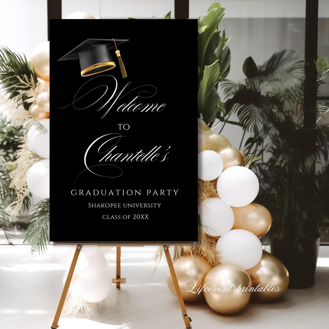 Graduation Party Welcome Sign Template, Minimalist Graduation Welcome ...
