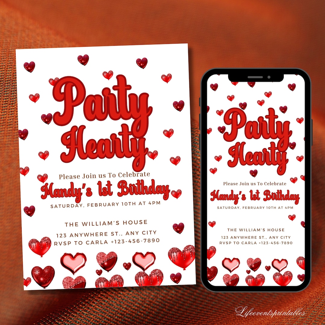 Editable Party Hearty Little Sweetheart Valentine's Day February ...