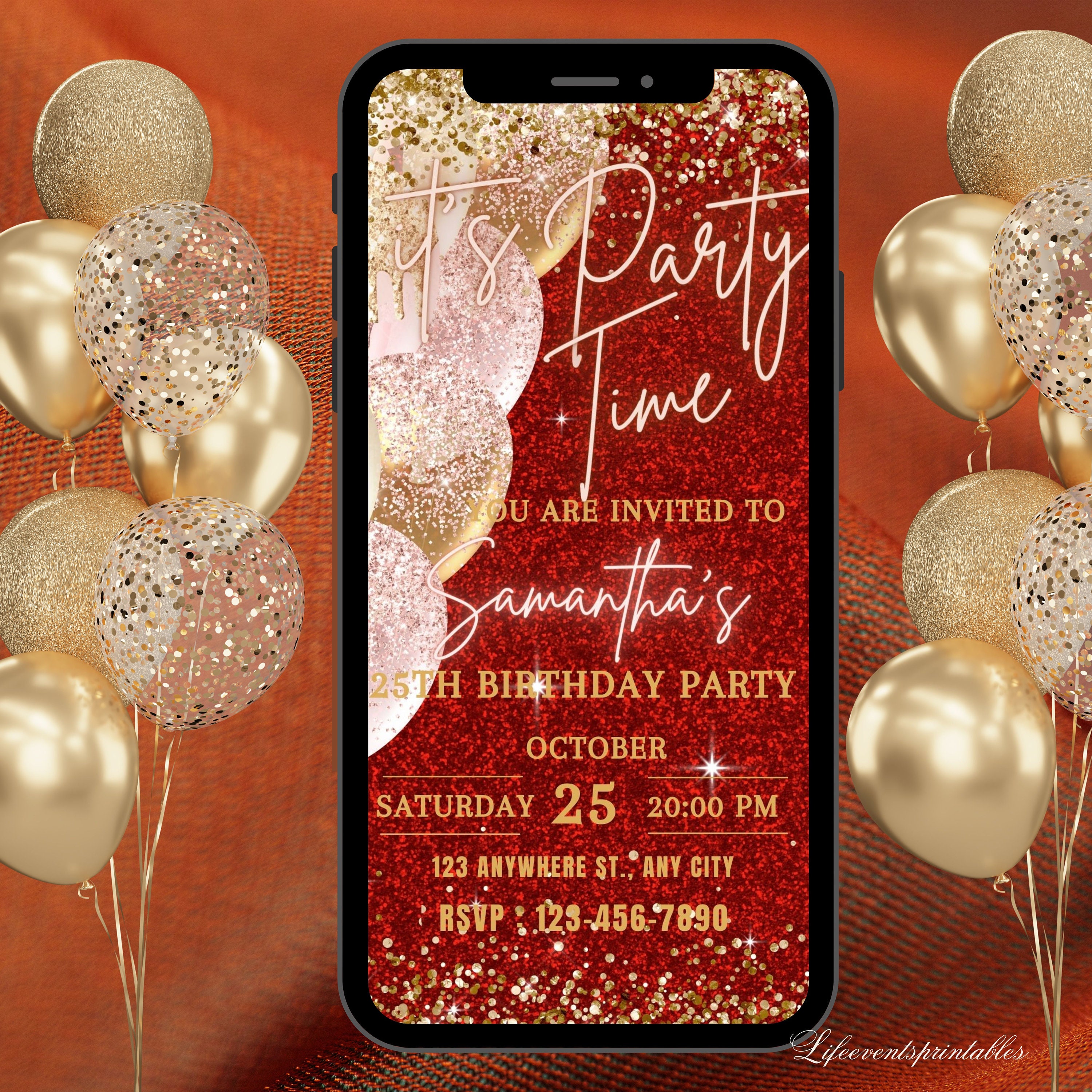 Digital Birthday Invitation Template Electronic Birthday - Etsy