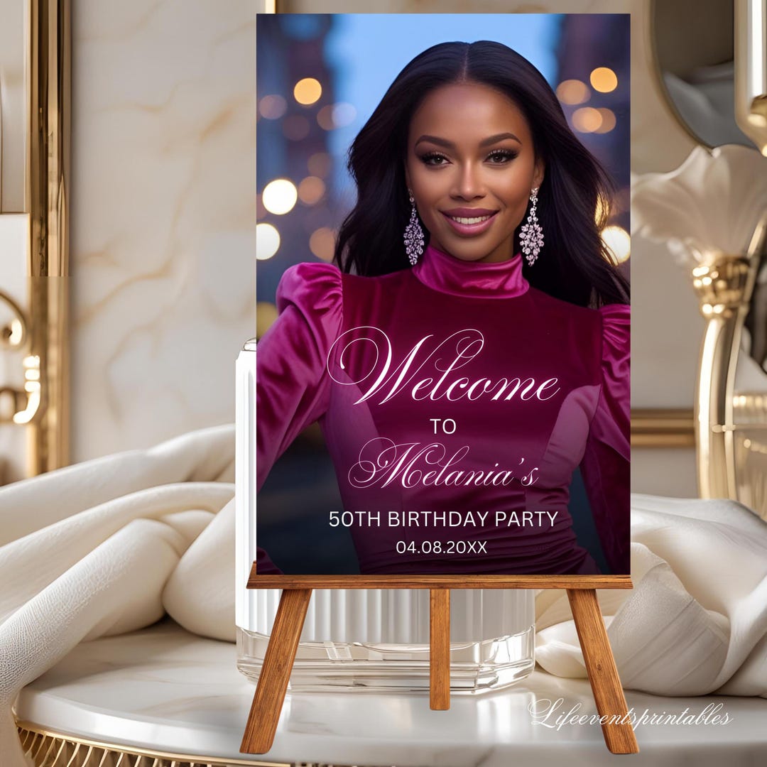 Birthday Welcome Sign With Photo Birthday Welcome Poster Editable ...