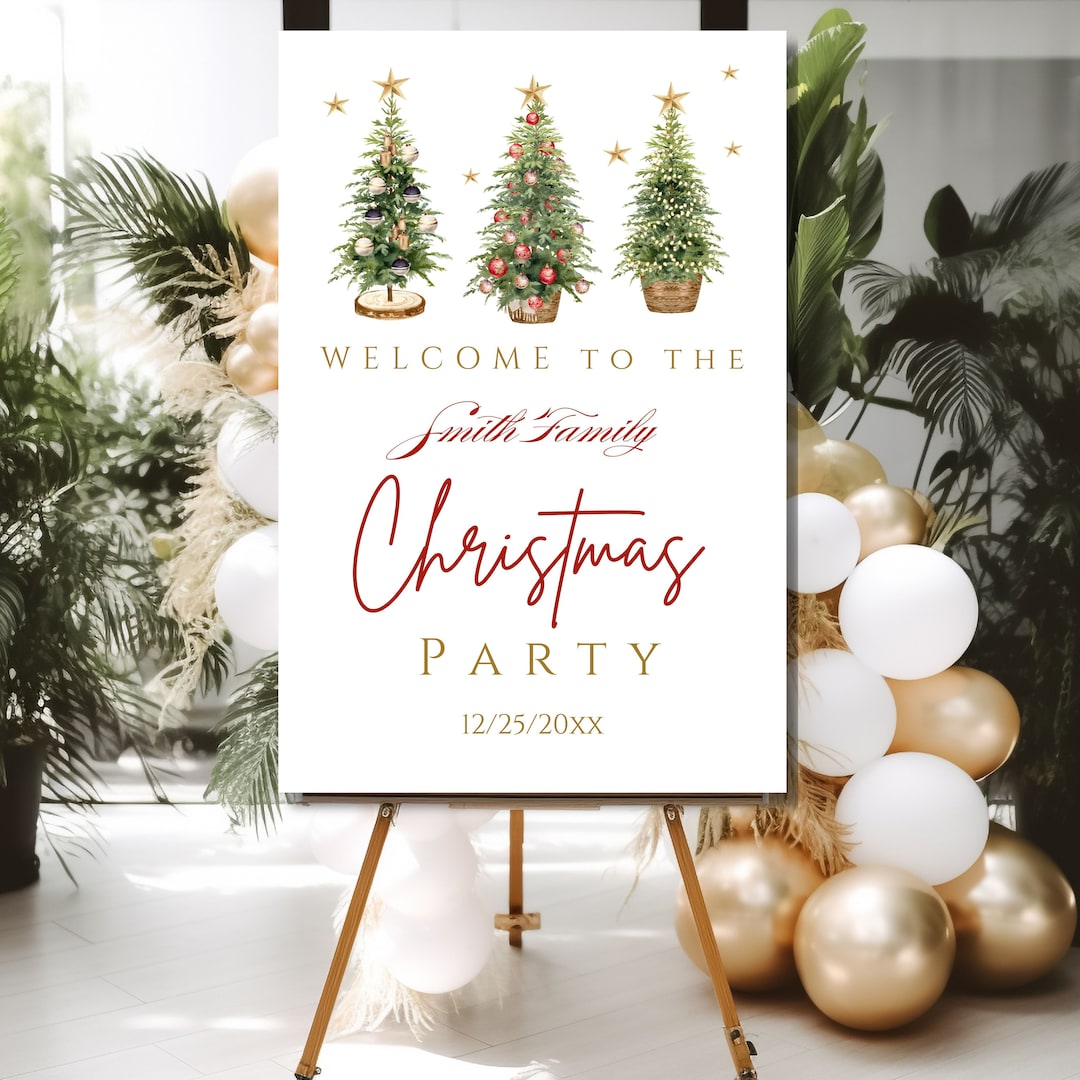 Christmas Welcome Sign Template, Holiday Welcome Poster, Printable ...