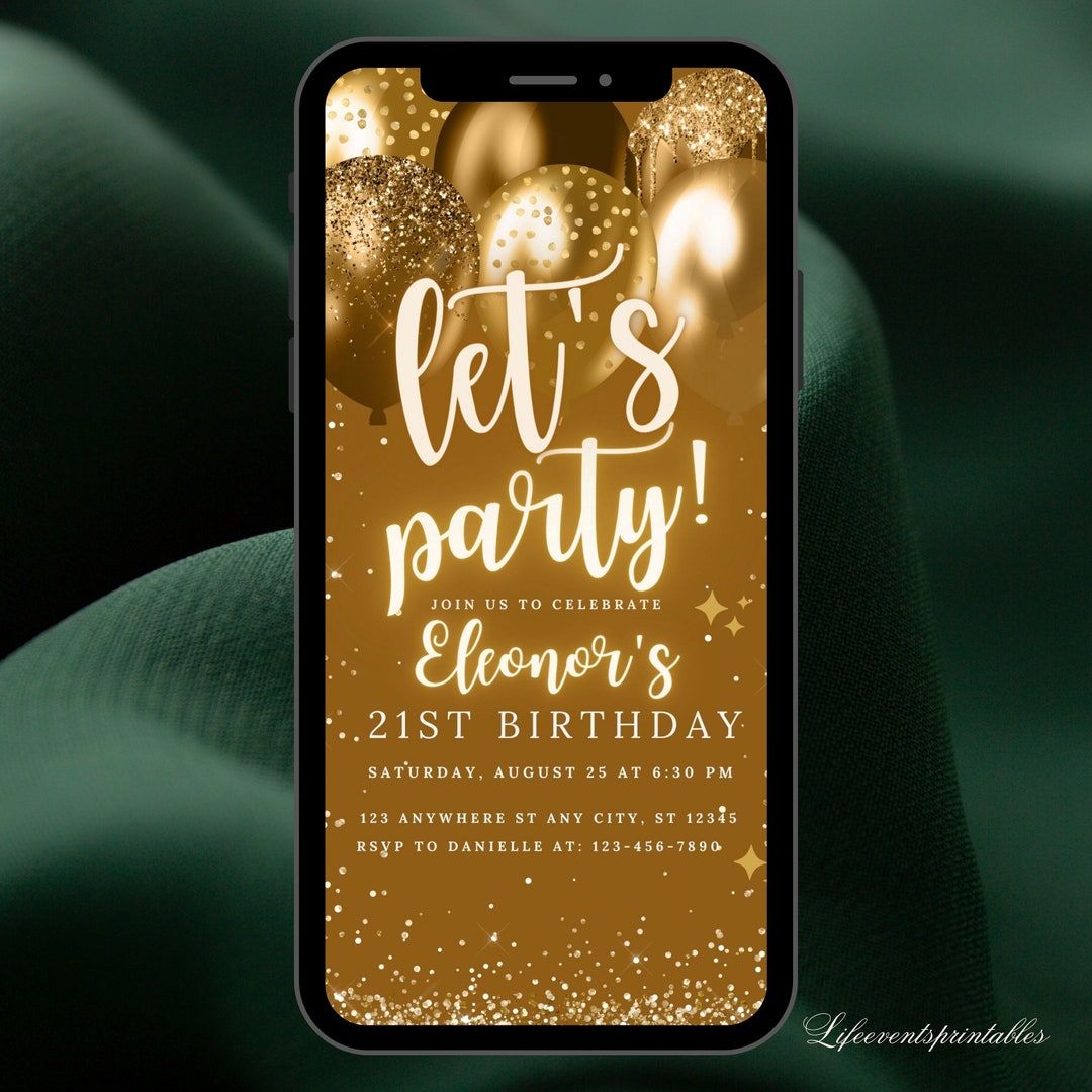 Digital Birthday Invitation Template Electronic Birthday - Etsy