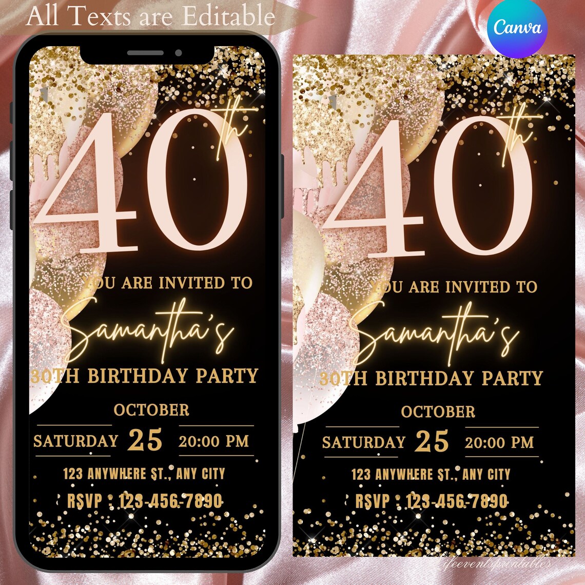 Forty Birthday Invitation 40th Birthday Invite Fortieth - Etsy