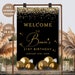 ANY AGE Birthday Welcome Sign Birthday Welcome Poster Black and Gold ...
