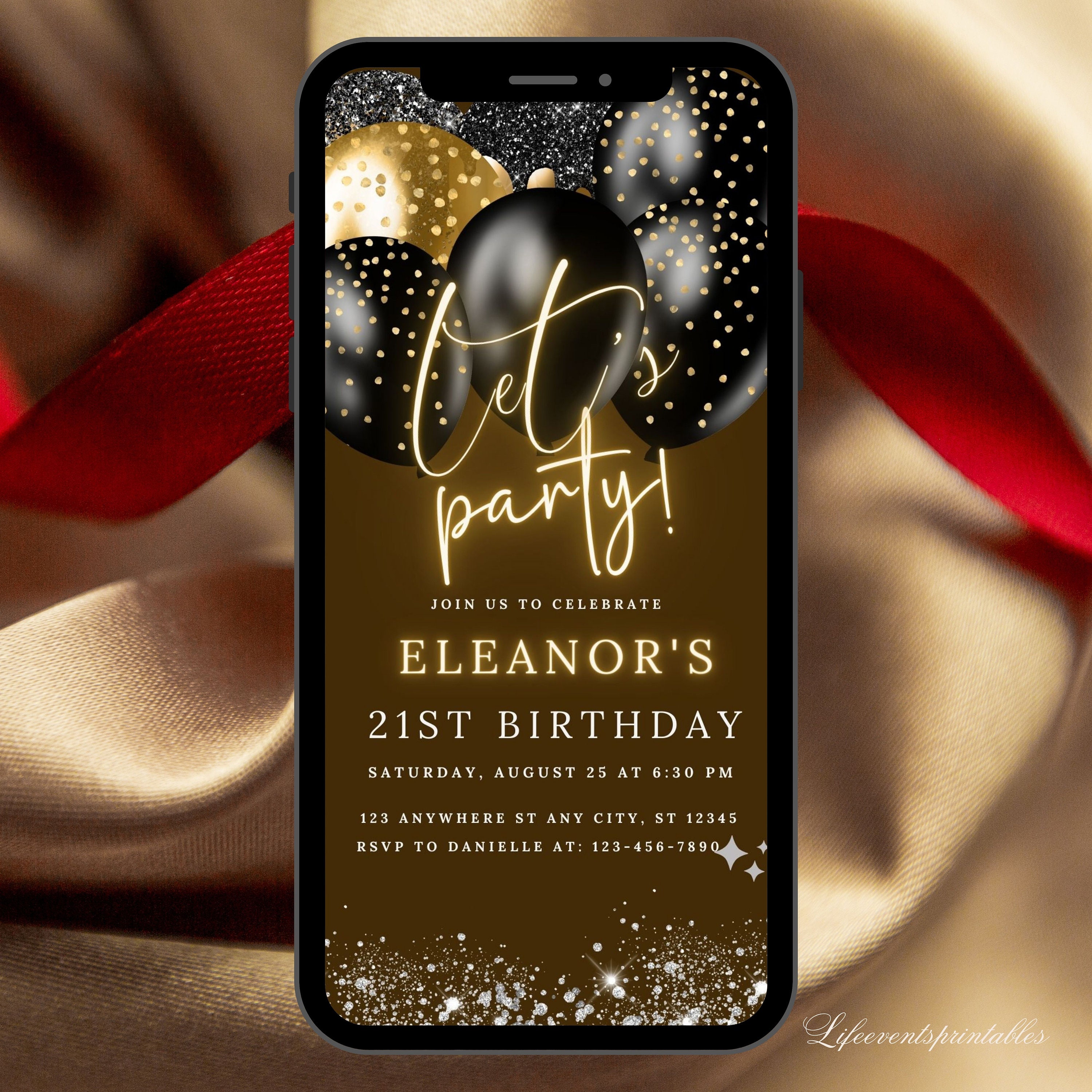 Digital Birthday Invitation Template Electronic Birthday - Etsy