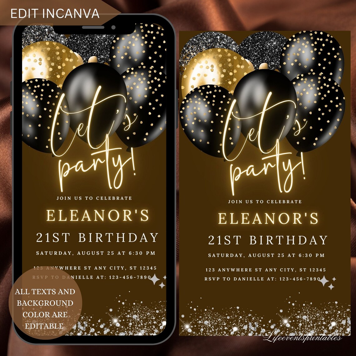 Digital Birthday Invitation Template Electronic Birthday - Etsy