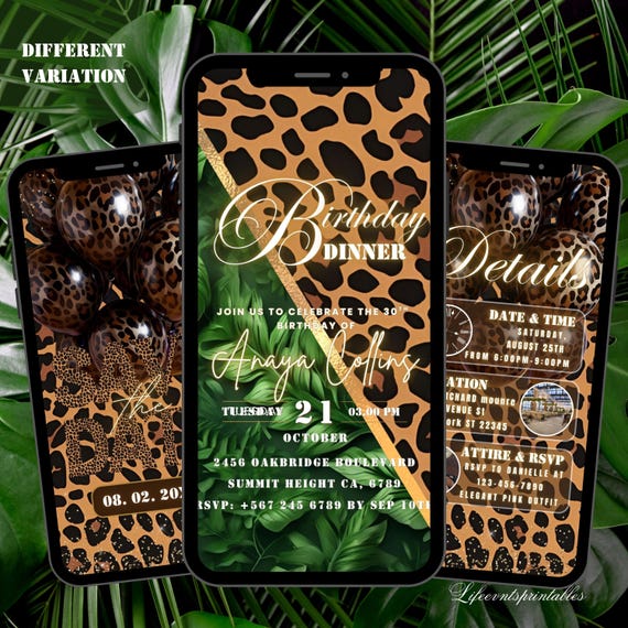 Cheetah Print Invitation Template Free