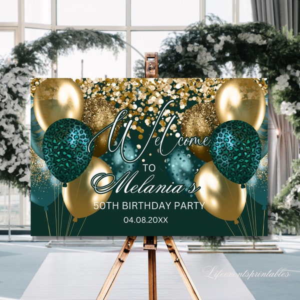 Green and Gold Welcome Sign - Etsy