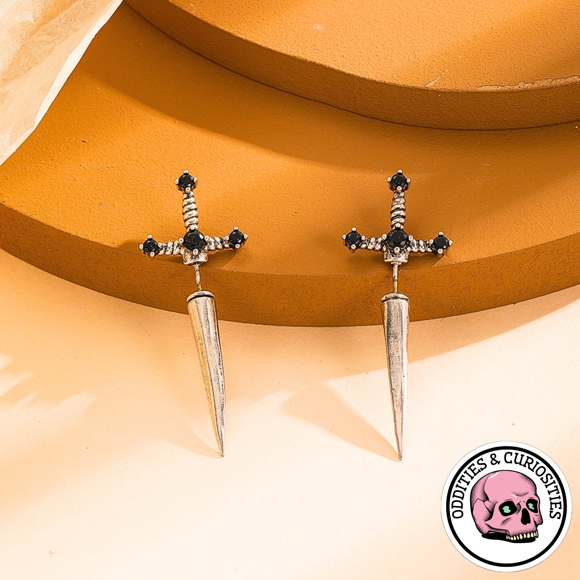 Sword Earrings Grunge Goth Aesthetic Dagger Stud Earrings, Weird Unique ...