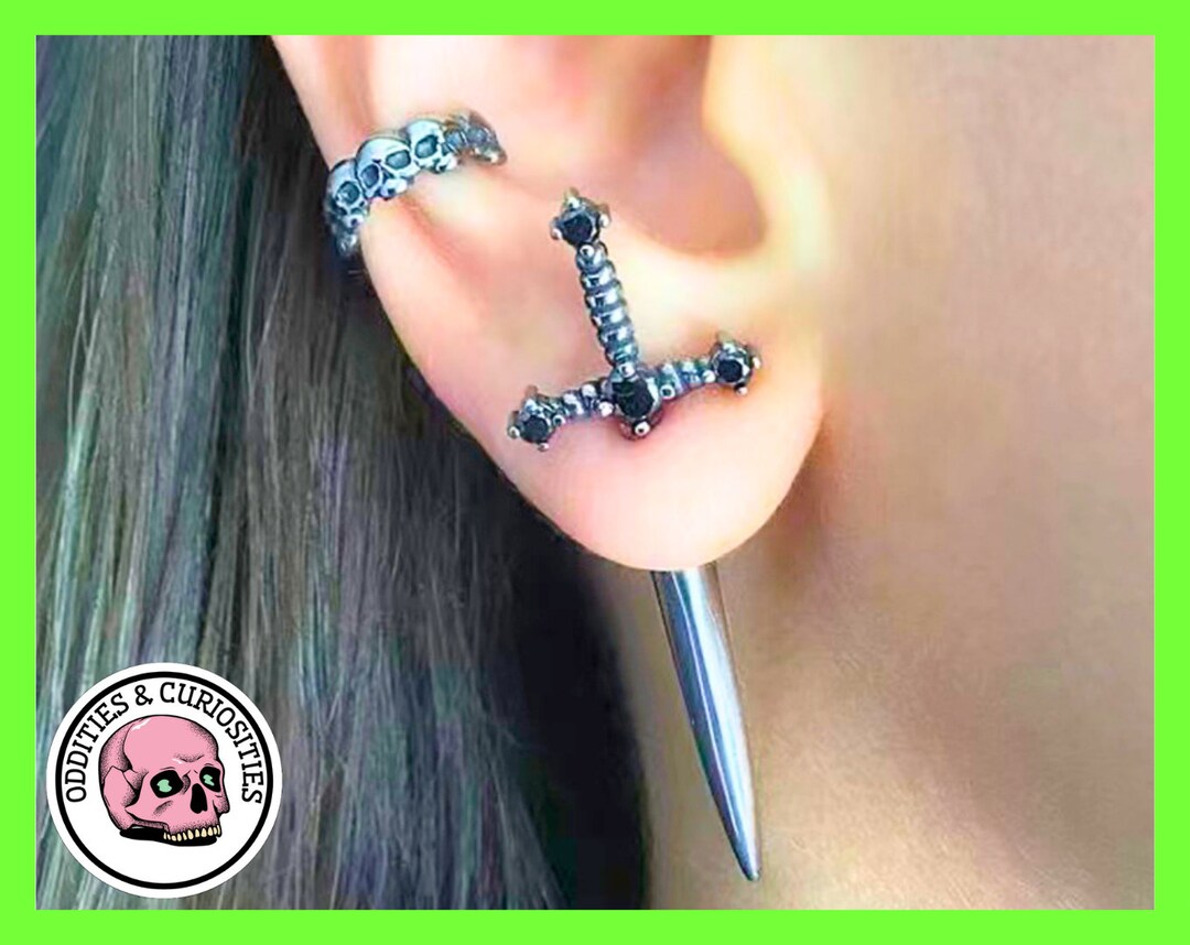 Sword Earrings Grunge Goth Aesthetic Dagger Stud Earrings, Weird Unique ...