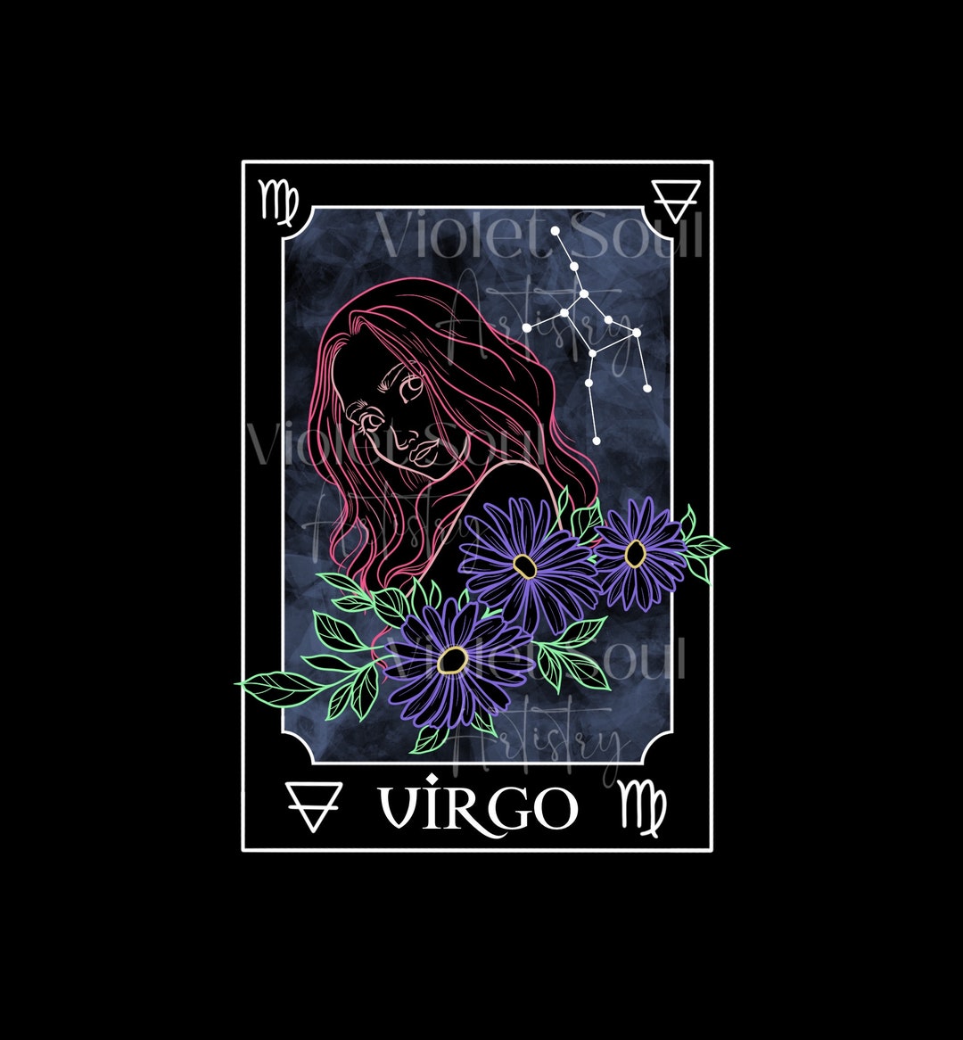 Virgo Tarot Card PNG, Mystical PNG, Zodiac PNG, Zodiac Flower ...