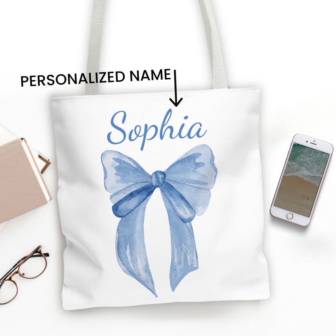 Coquette Bow Bag Blue Custom Coquette Bow Bag Personalized Bow Bag Blue ...