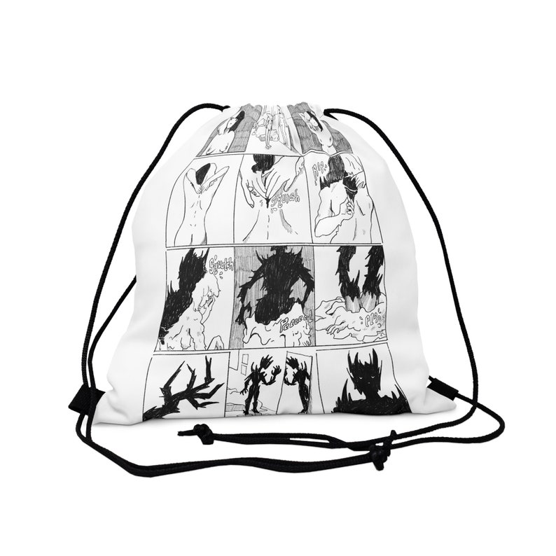 Unzipping Comic Strip Drawstring Bag || Original Illustration Outdoor ...