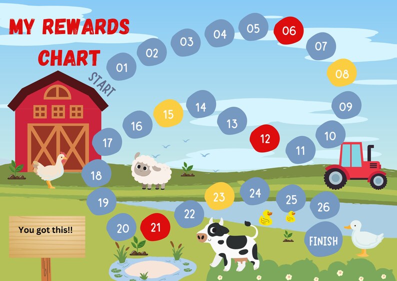 Printable Farm Rewards Chart - Etsy