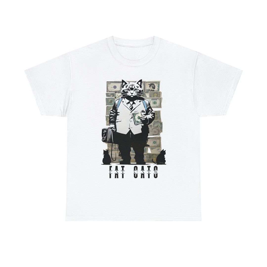 Fat Cats Street Art Graffiti Digital Print on White T Shirt - Etsy