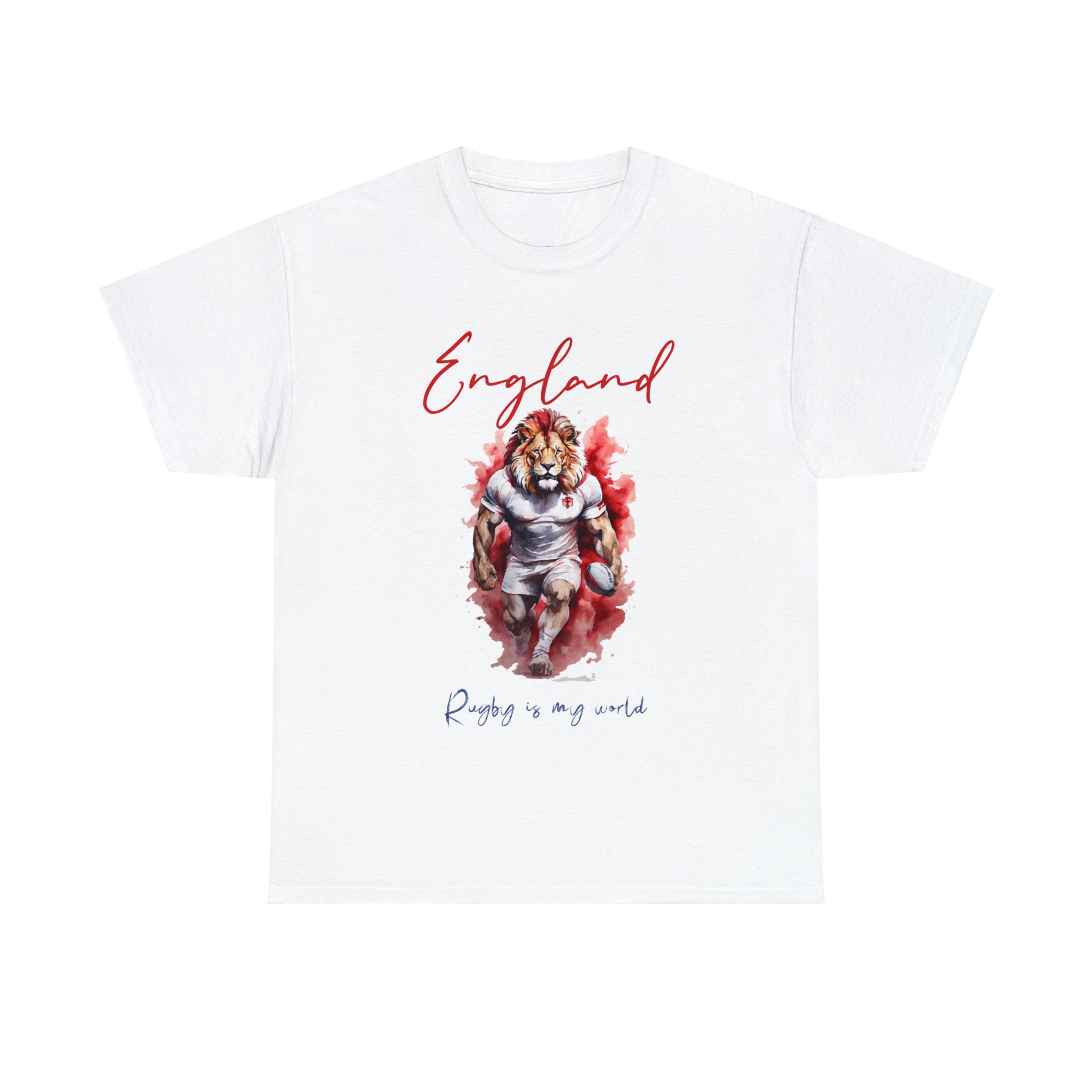 England Rugby 2024, Cotton Designer Watercolour T Shirt, English Lion ...