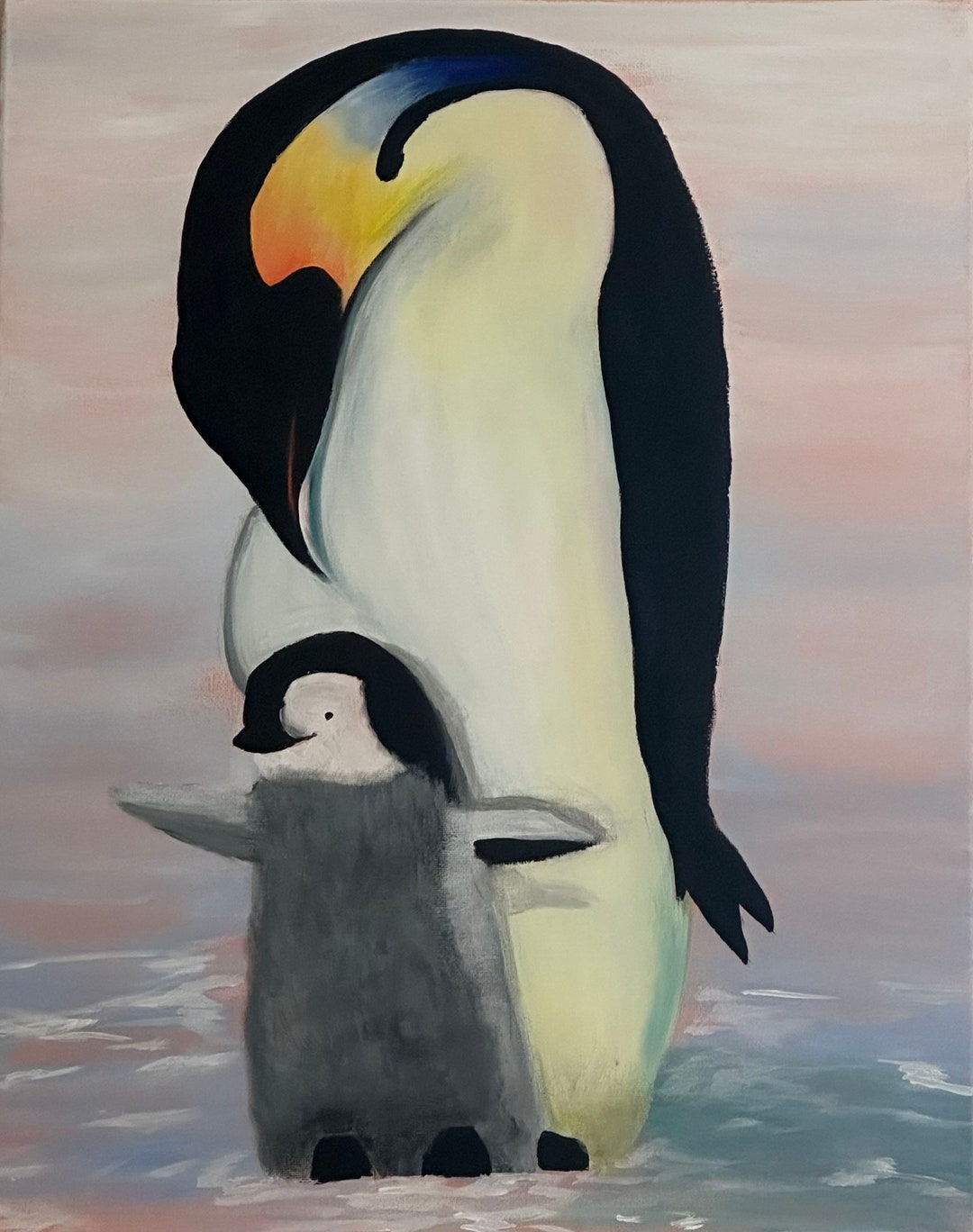 Como madre como hija Pingüino Pintura acrílica - Etsy México Como madre como hija Pingüino Pintura acrílica - Etsy México