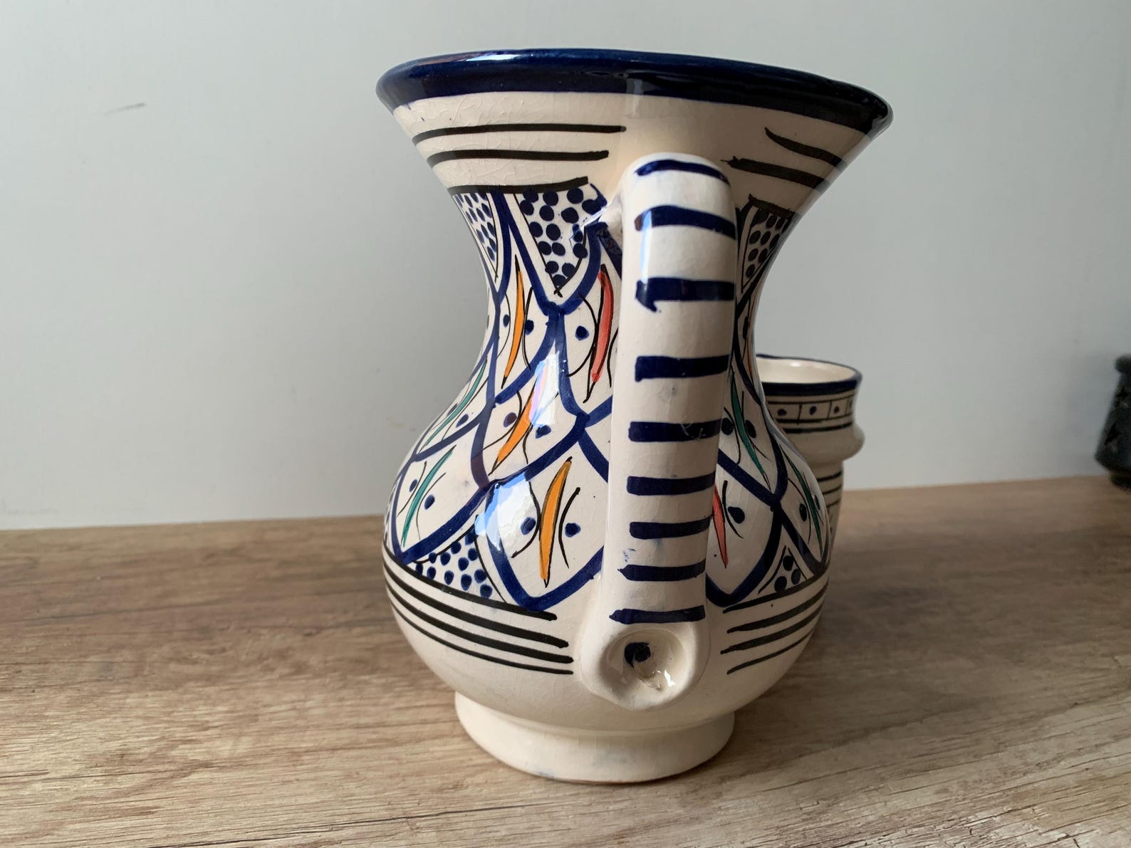 Handcrafted Moroccan Terracotta Jug and Cup Set - Authentic Pottery by ...