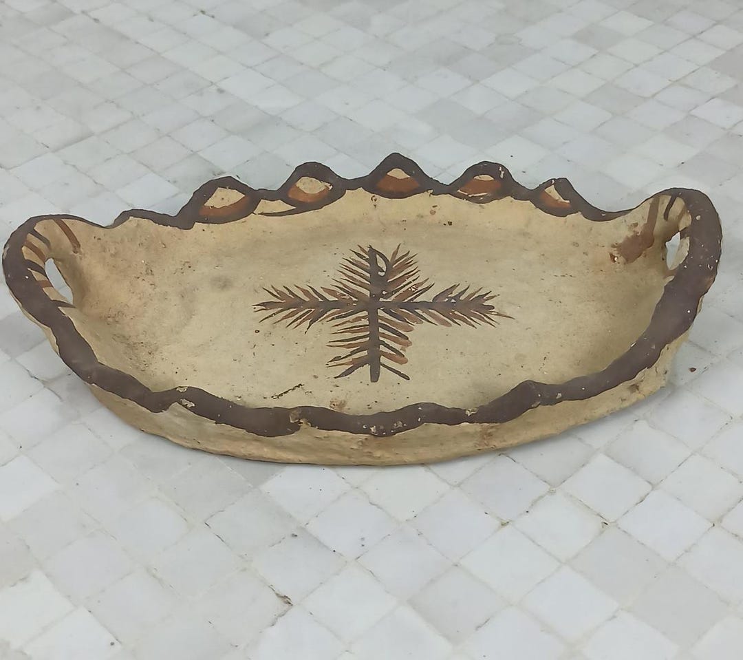 Handmade Berber Pottery Tray From the Rif – Authentic Moroccan ...