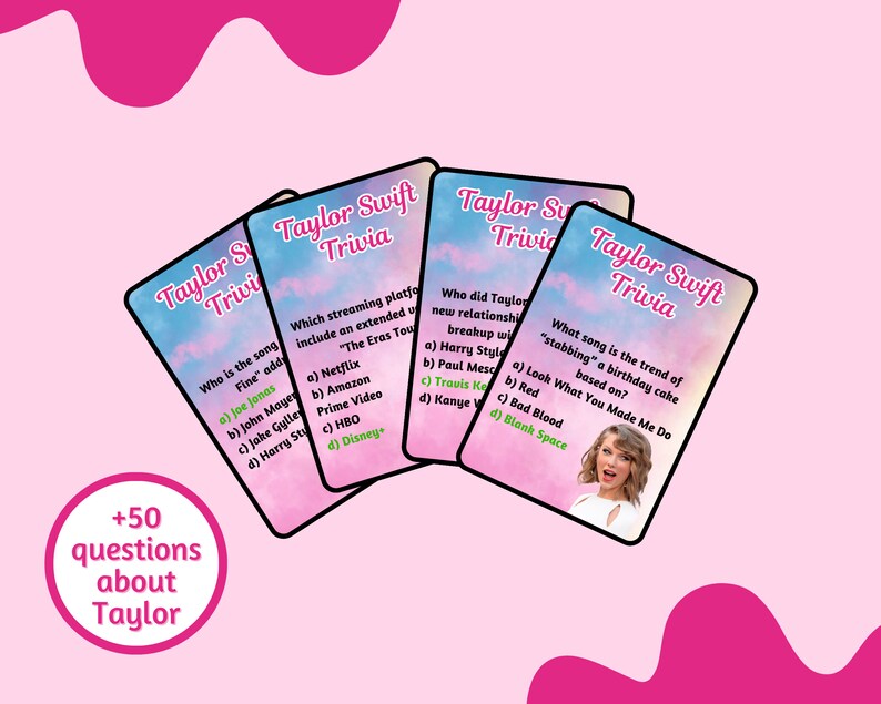 TAYLOR SWIFT Game Pack Board Game for Swifties, Card Games, Music ...