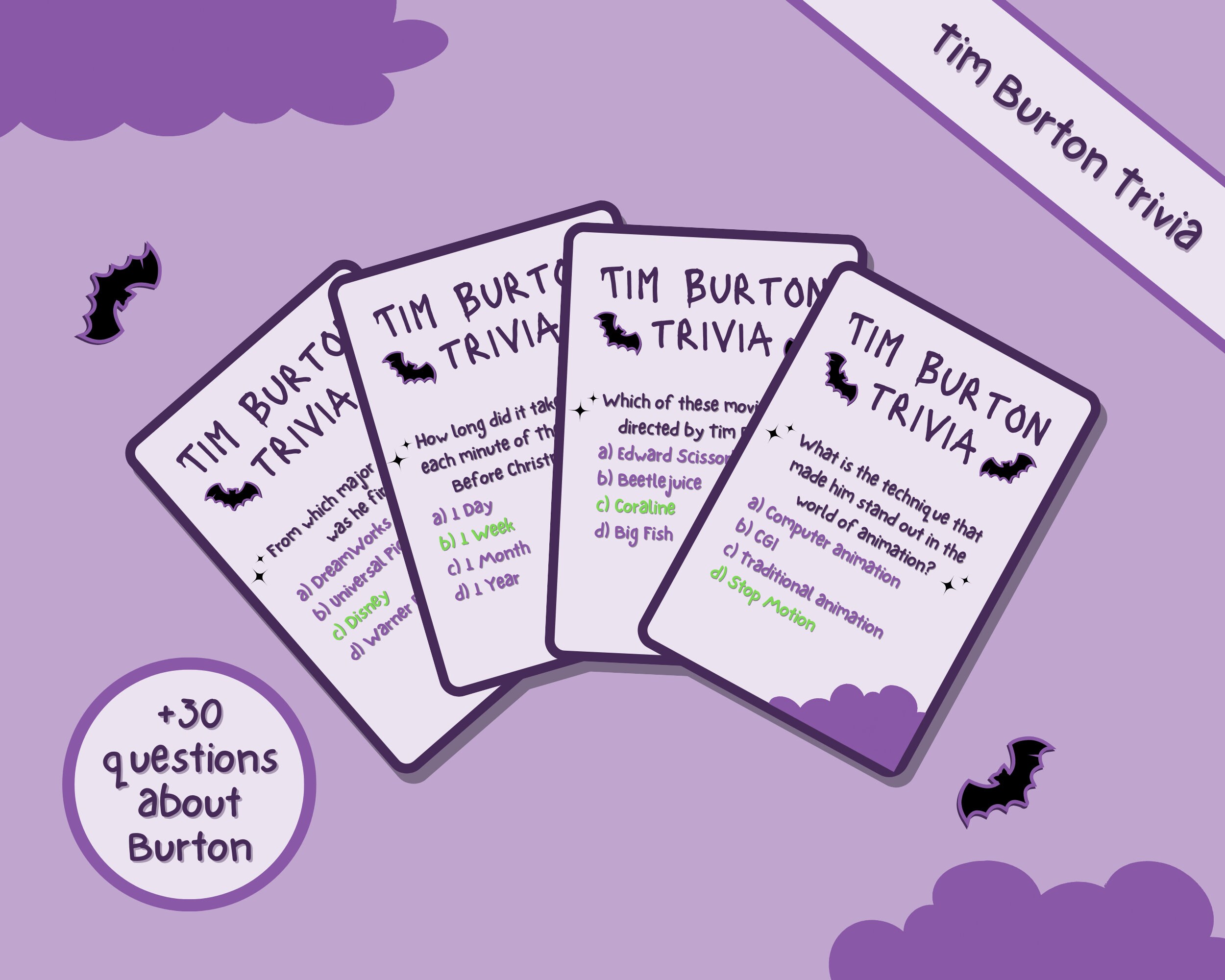 TIM BURTON BUNDLE Nightmare Before Christmas Card Game, Corpse Bride ...