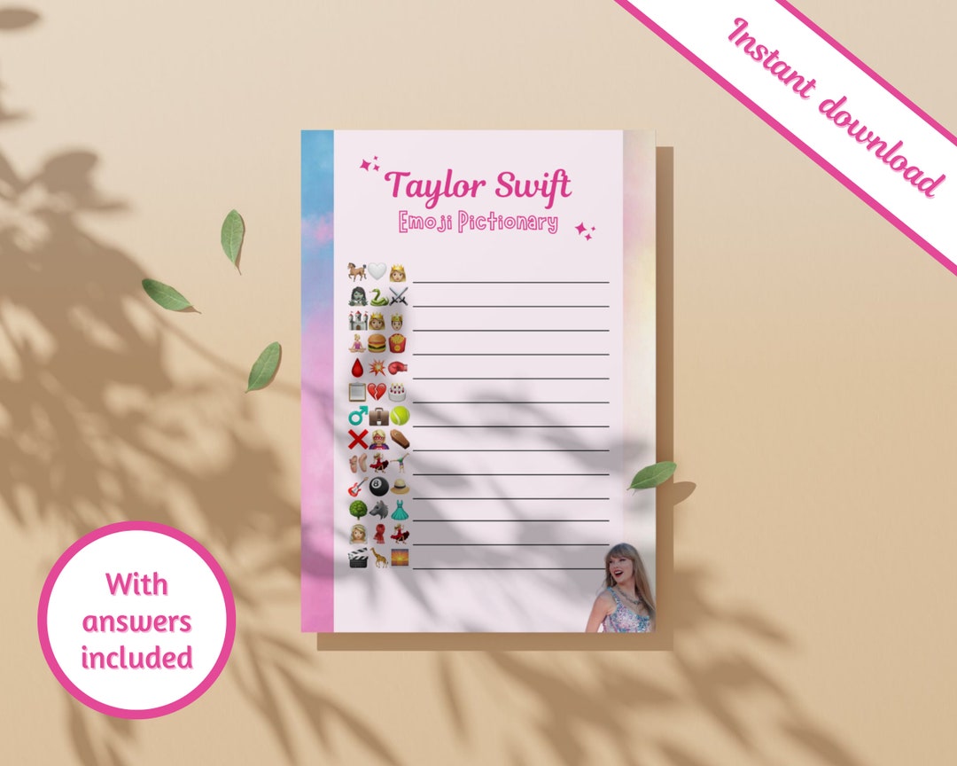 TAYLOR SWIFT Emoji Pictionary, Printable Games, Guess the Song With ...