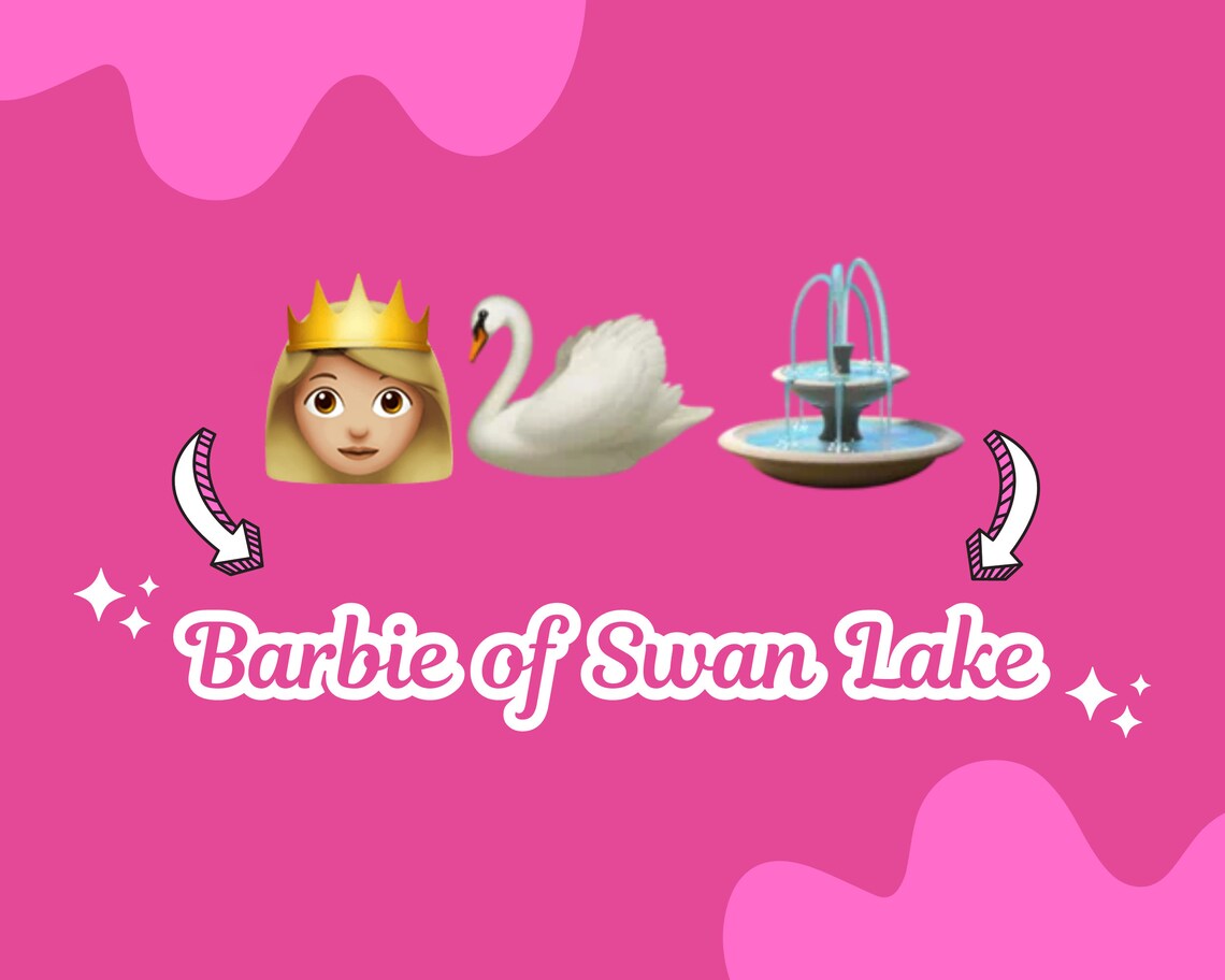 BARBIE EMOJI PICTIONARY, Barbie Card Games, Printable Party Games, Fun ...