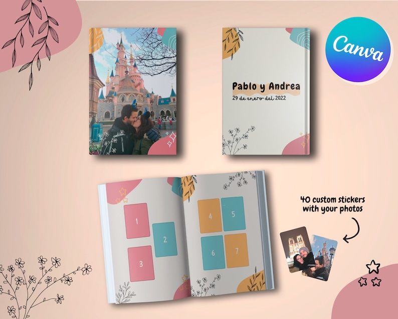 Custom Sticker Album, Canva Template, Ideal Gift for Couples, Printable ...