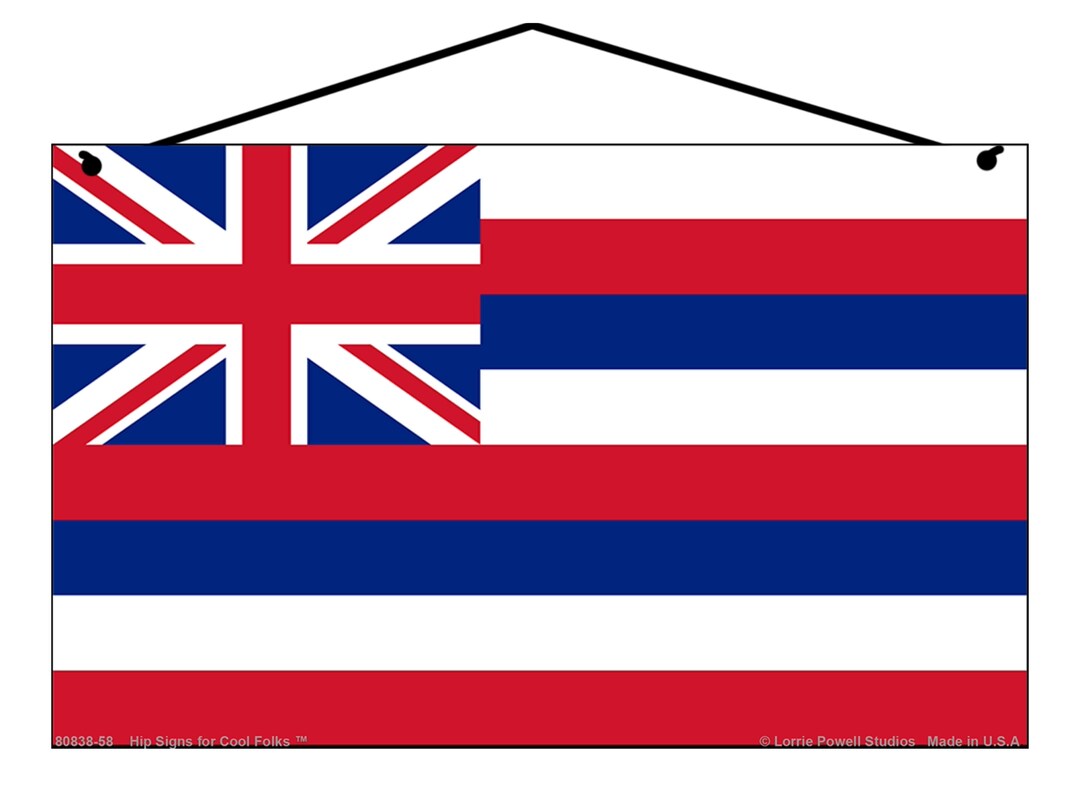 Sign Featuring the State Flag of Hawaii - Hawaiian Themed Home Decor ...