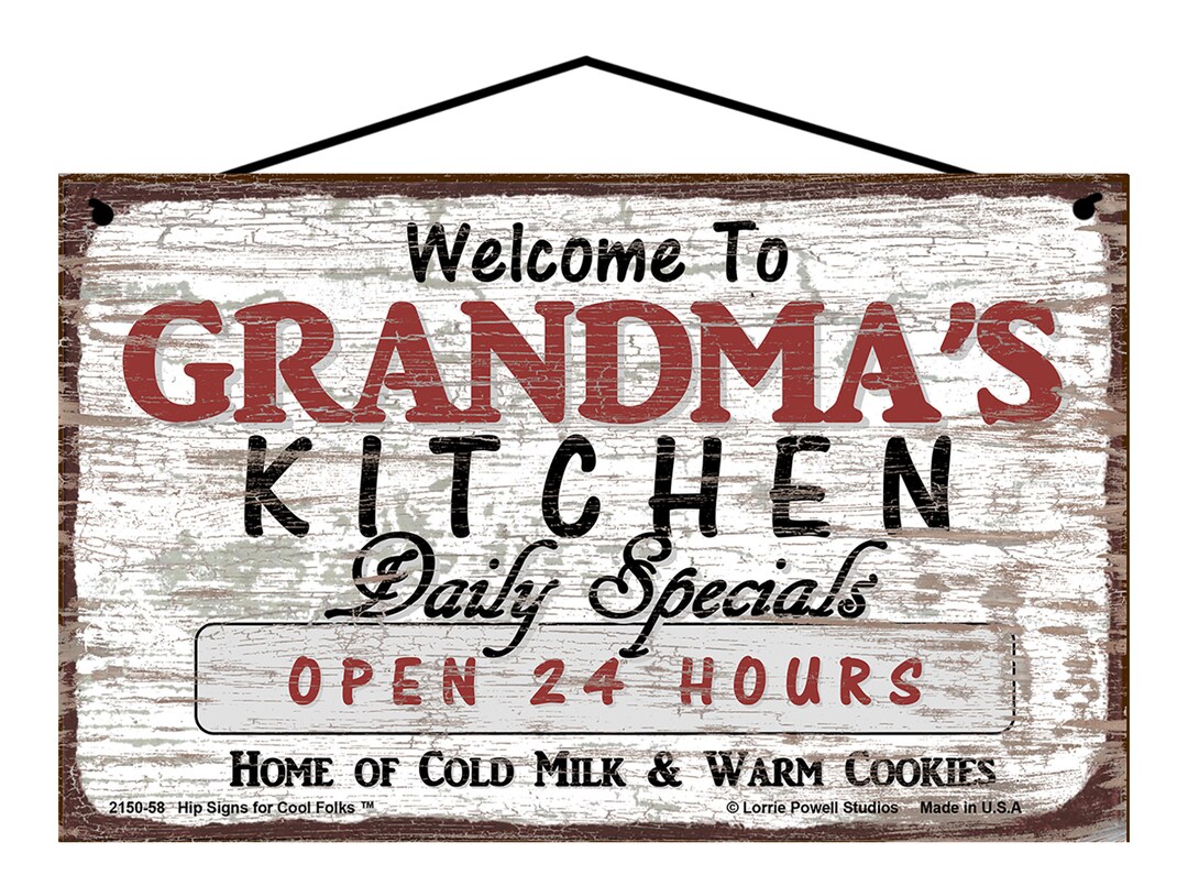 Welcome to Grandma's Kitchen Sign Vintage Style Home Decor - Daily ...