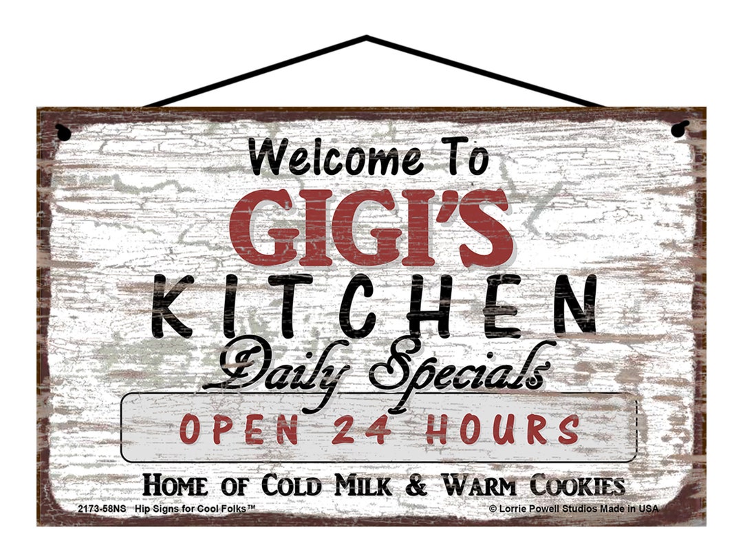 Welcome to Gigi's Kitchen Sign Vintage Style Home Decor - Daily ...