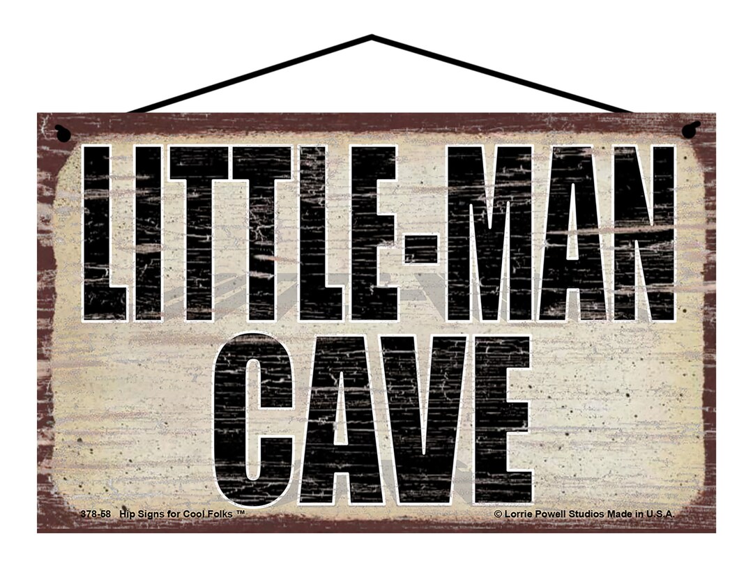 Little Man Cave Vintage Style Sign - Unique Sign for Children's ...