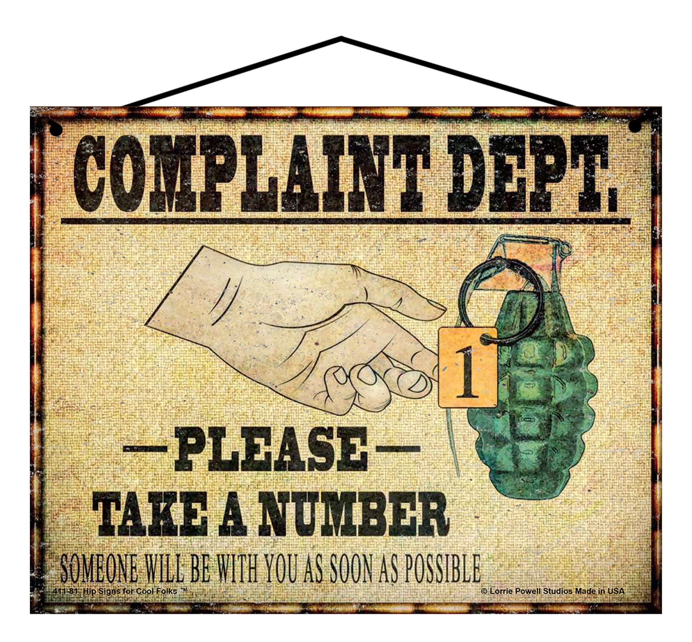 Complaint Department Sign Please Take A Number Funny Office Business ...
