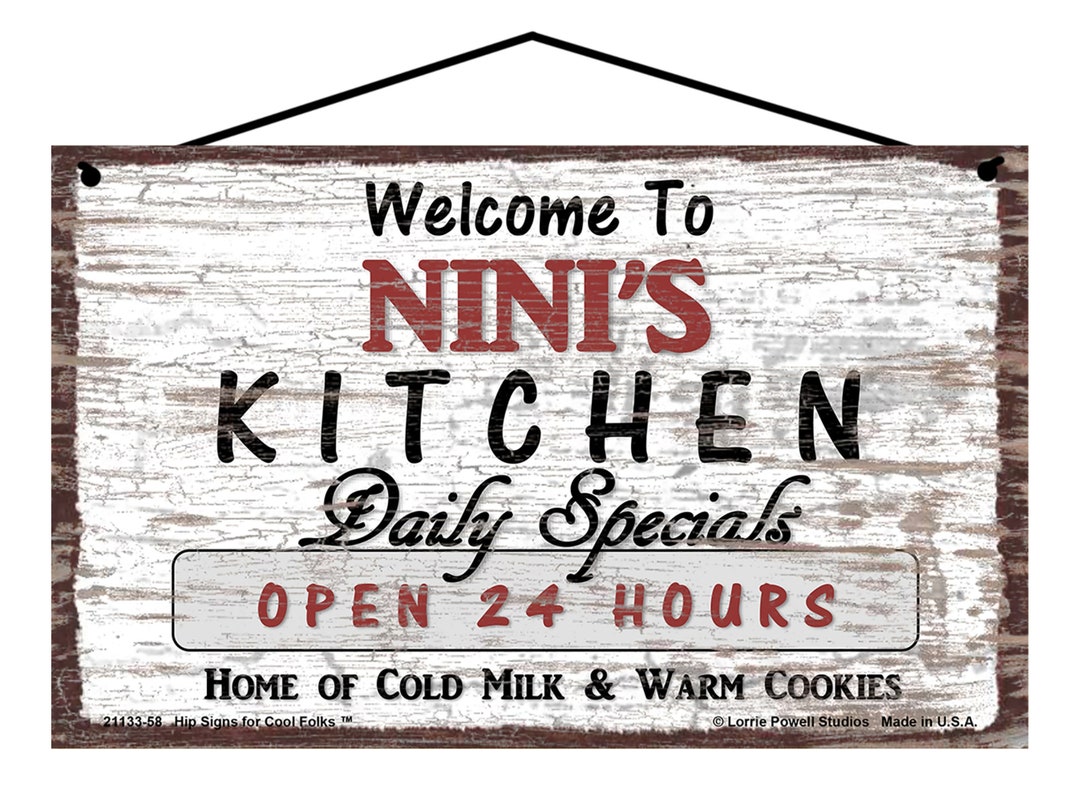 Welcome to Nini's Kitchen Sign Vintage Style Home Decor - Daily ...