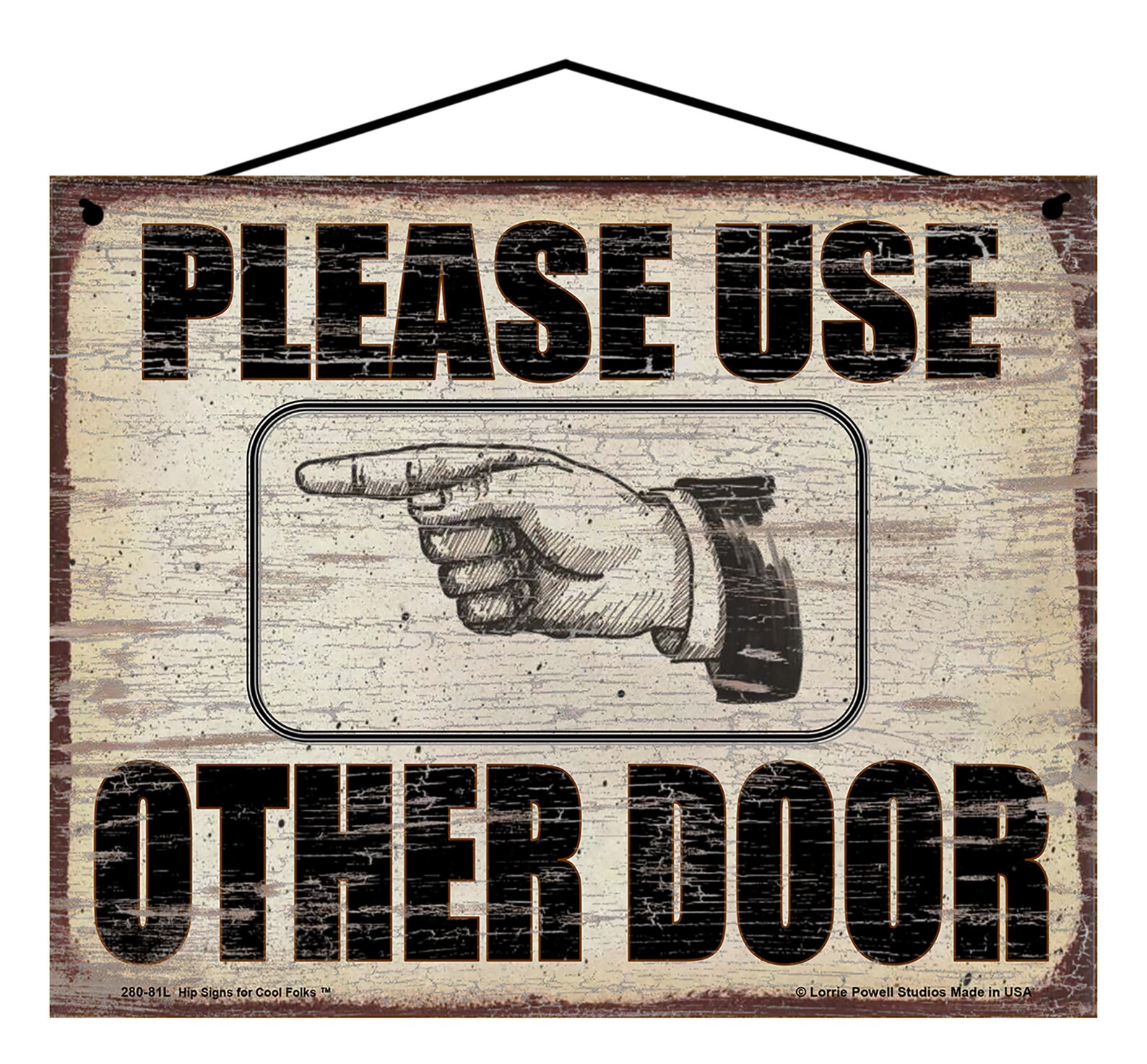 Please Use Other Door Pointing to the LEFT - Funny Vintage Home Decor ...