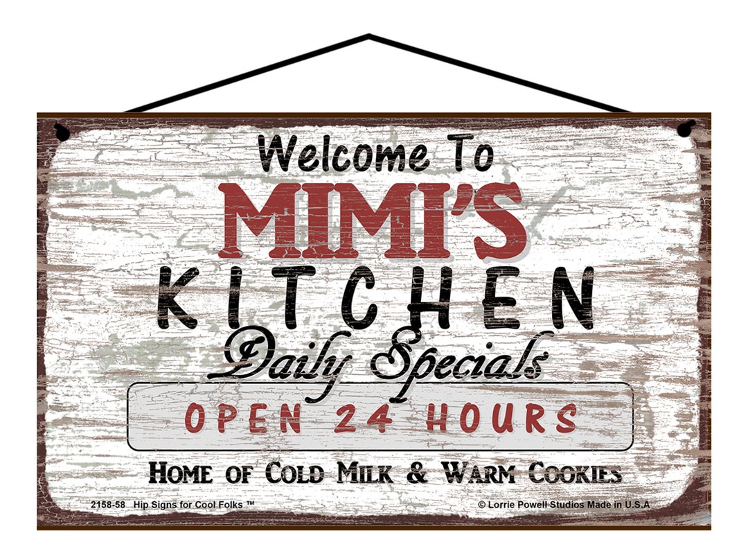 Welcome to Mimi's Kitchen Sign Vintage Style Home Decor - Daily ...