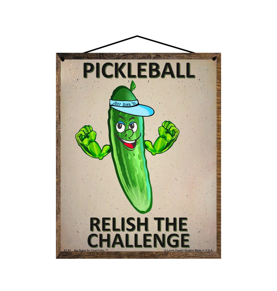 Pickleball Relish the Challenge Vintage Style Sign, Gift for Pickleball ...