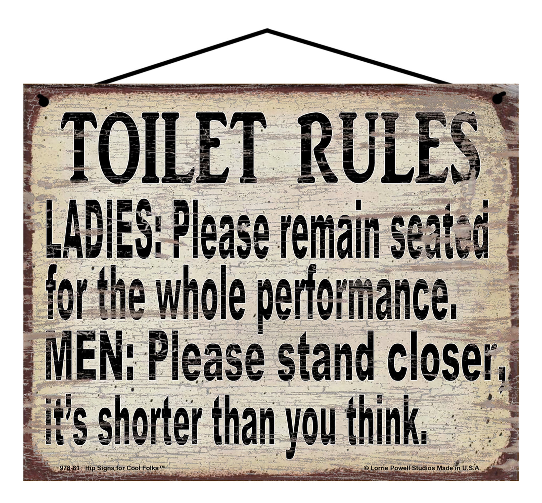 Bathroom Toilet Rules Sign - Ladies Please Remain Seated for the Whole ...
