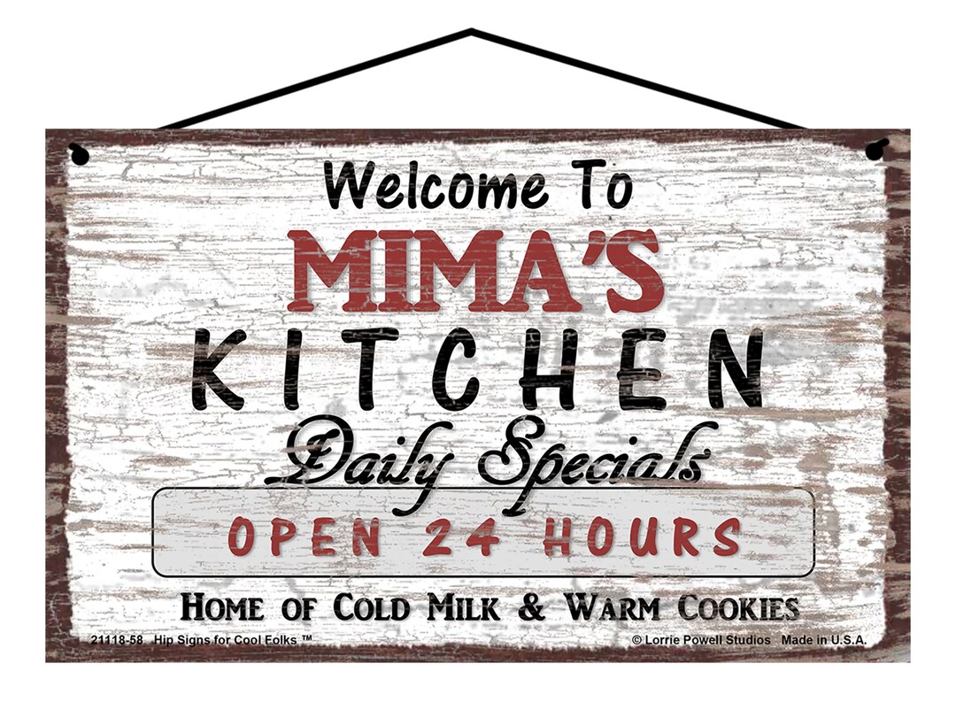 Welcome to Mima's Kitchen Sign Vintage Style Home Decor - Daily ...
