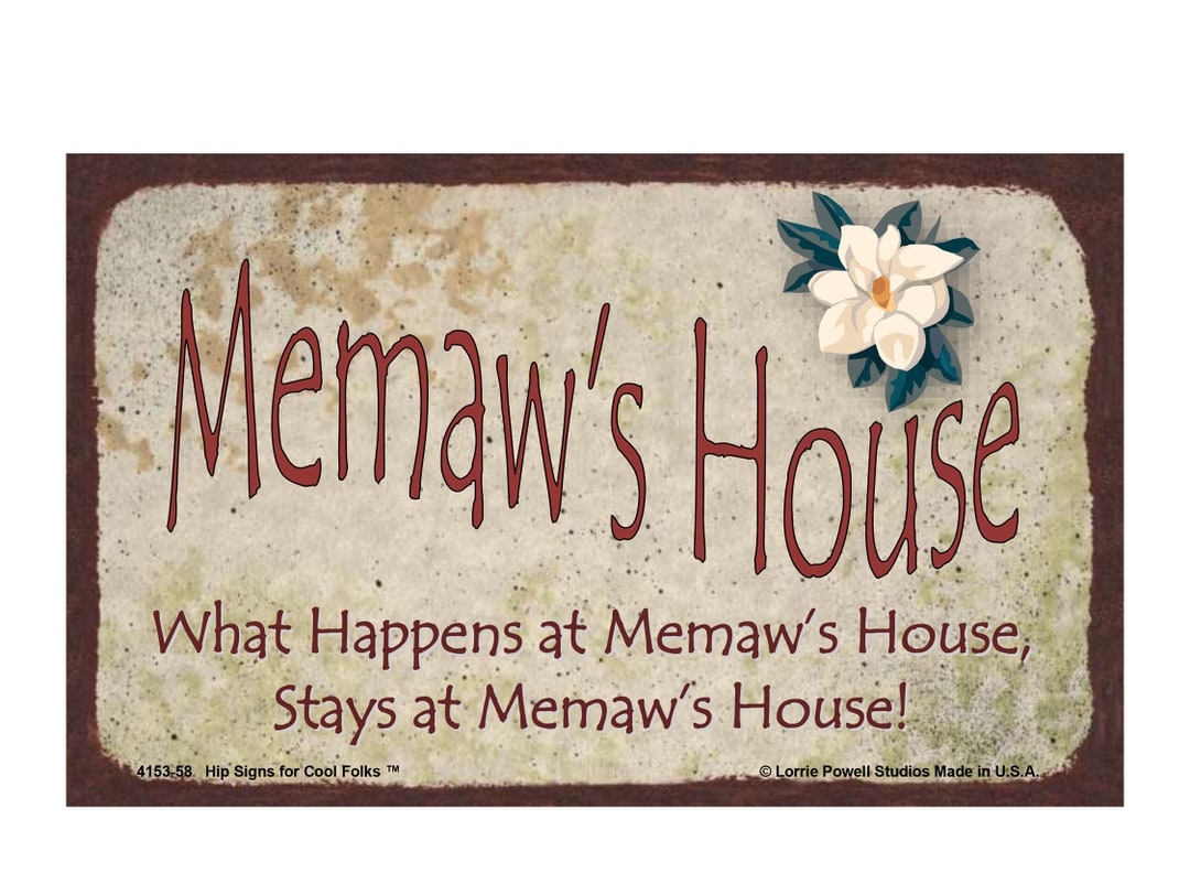 Deluxe Wood Magnet Memaw's House Magnetic Sign, 5x8 Inches, What ...