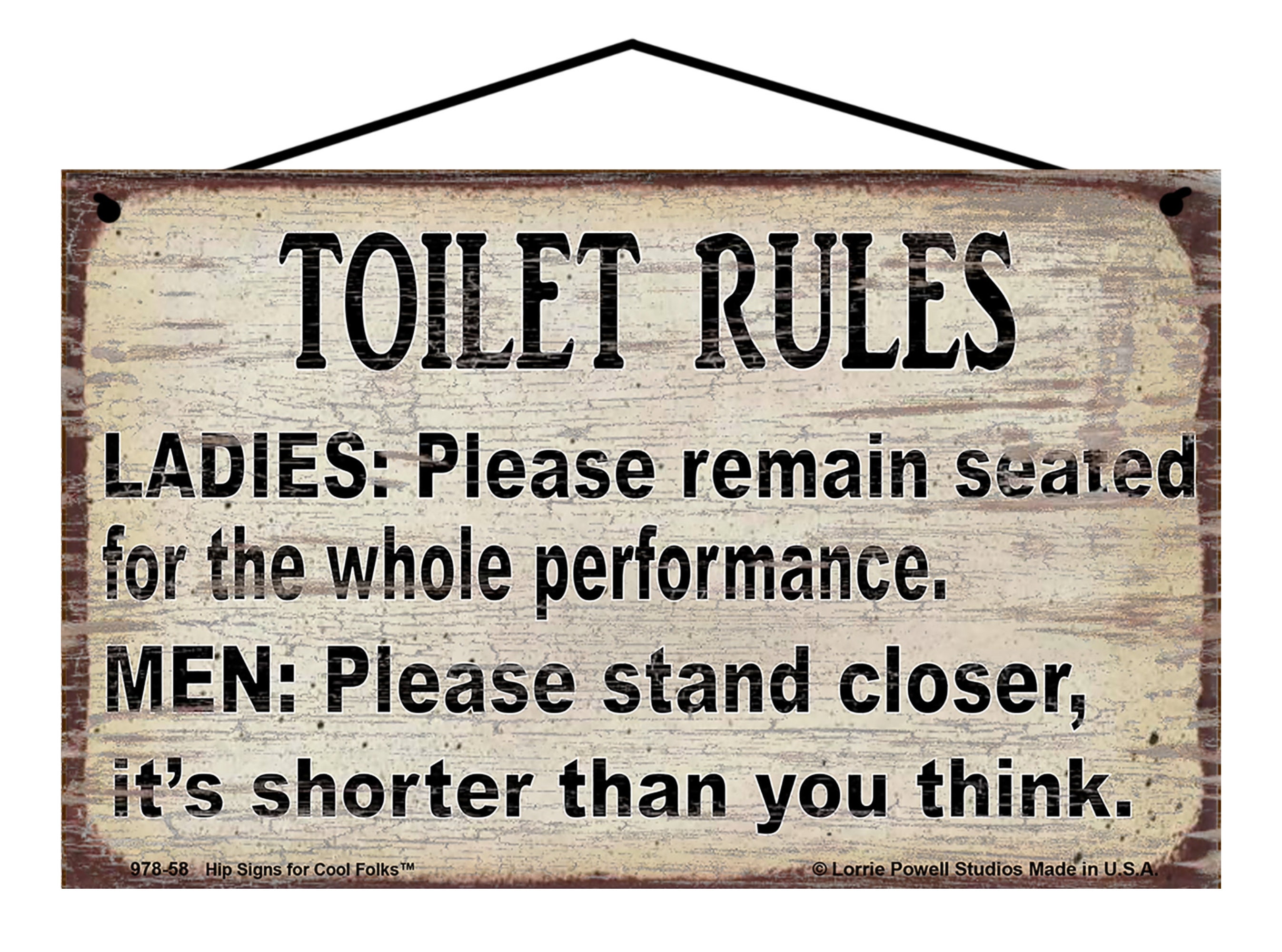 Bathroom Toilet Rules Sign - Ladies Please Remain Seated for the Whole ...