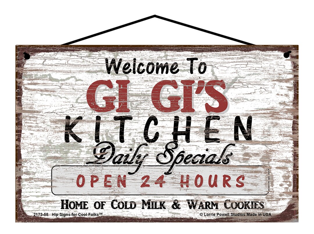 Welcome to Gi Gi's Kitchen Sign Vintage Style Home Decor Daily Specials ...