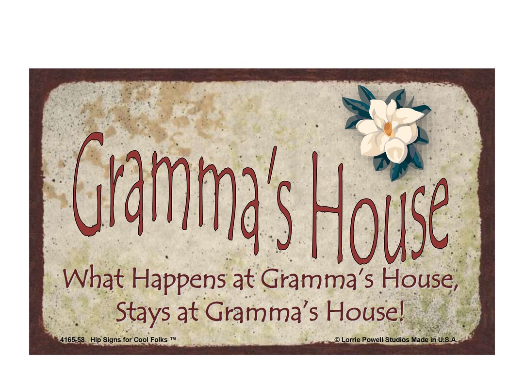 Deluxe Wood Magnet Gramma's House Magnetic Sign, 5x8 Inches, What ...