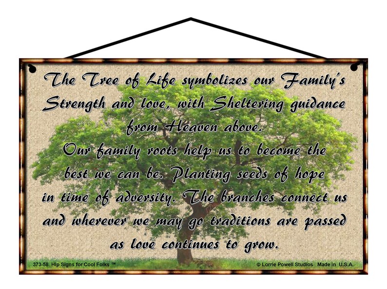 Tree of Life Family Strength Quote Sign Inspirational Symbolizes Our ...
